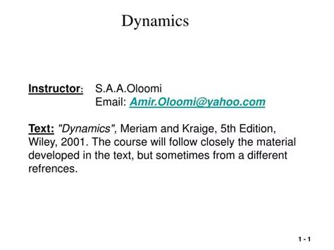 PPT Dynamics PowerPoint Presentation Free Download ID 4579704