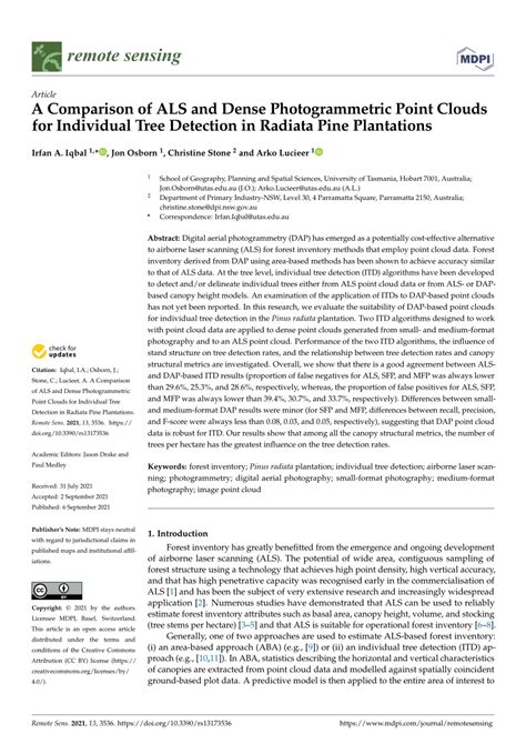Pdf A Comparison Of Als And Dense Photogrammetric Point Clouds For