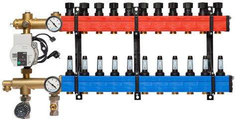 Vloerverwarmingsverdeler Met Energiezuinige Pomp 11 Groepen Regelunit Vloerverwarming