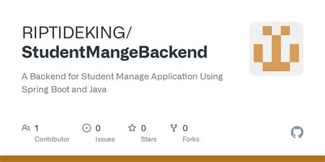 Github Riptideking Studentmangebackend A Backend For Student Manage Application Using Spring