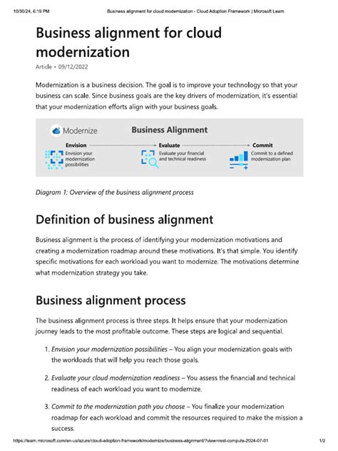 business alignment for cloud modernization pdf
