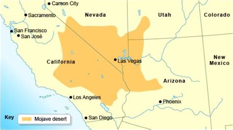 America Map Mojave Desert