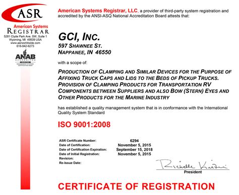 6294 Gci Iso 9001 Certificate Nov 2015 Signed Gci Inc Clamp