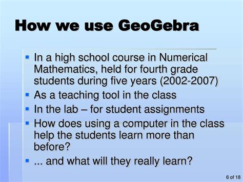 Ppt Numerics With Geogebra In High School Powerpoint Presentation