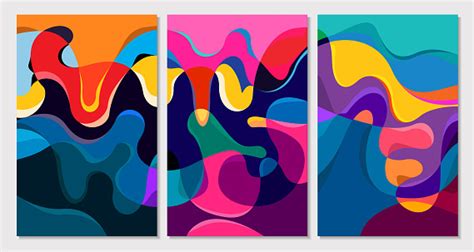 벡터 다채로운 추상 유체와 액체 배경 현대 미니멀리스트 여름 0명에 대한 스톡 벡터 아트 및 기타 이미지 0명 3차원 형태 개념 Istock