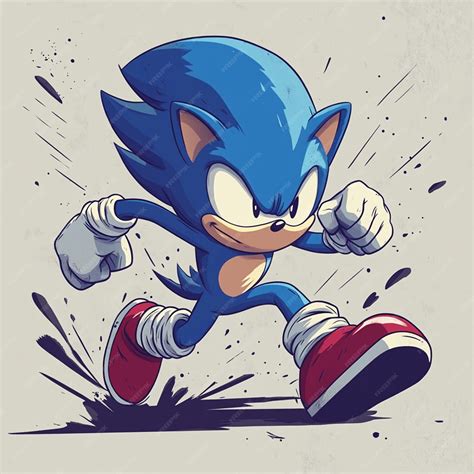 Sonic The Hedgehog Cartoon Illustration Premium Ai Generated Image