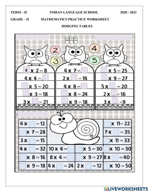 Dollyarora Dodging Tables 6421318 Liveworksheets
