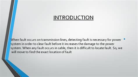 transmission line fault detection introduction when fault occurs