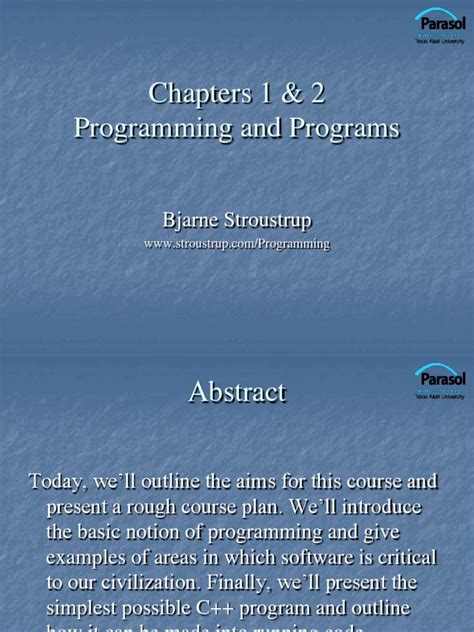 chapters 1 and 2 programming and programs bjarne stroustrup pdf c