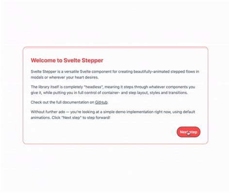 Svelte Stepper A Simple Library For Building Delightfully Animated Stepper Flows With Svelte