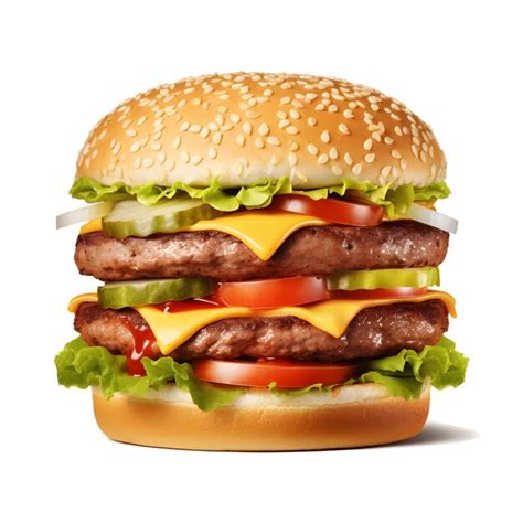 Premium AI Image | Cheeseburger or hamberger on a white background ...