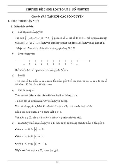 Chuyên đề Số Nguyên