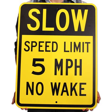 Speed Limit MPH No Wake Sign SKU K