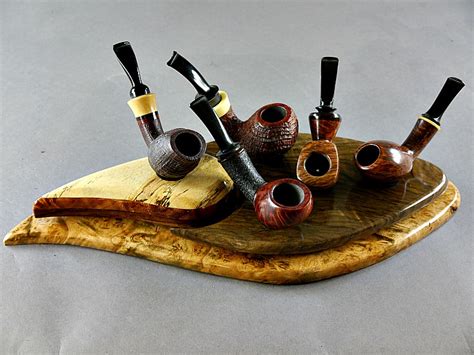 Spalted Tamarind Laminate 5 Pipe Stand Exotics Handmade Pipe Stands