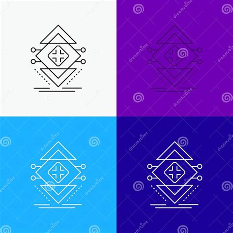 Computing Data Infrastructure Science Structure Icon Over Various Background Line Style