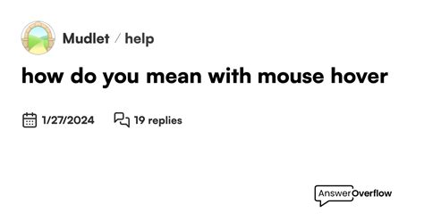 How Do You Mean With Mouse Hover Mudlet