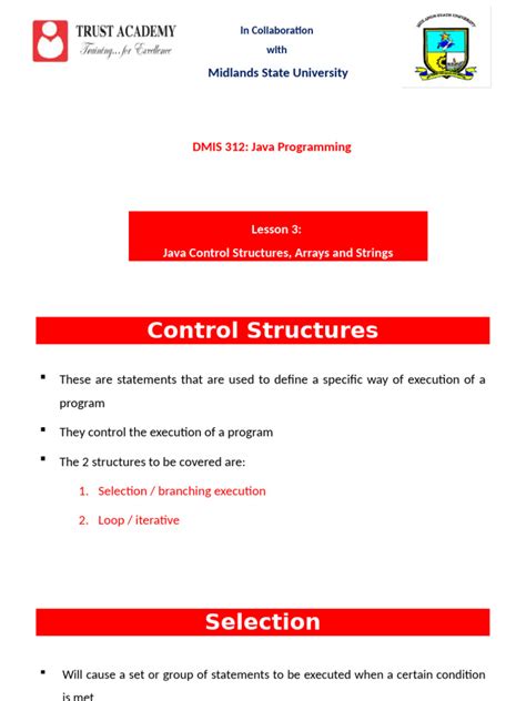 Lesson 3 Control Structures Pdf Control Flow String Computer