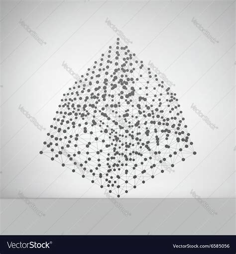 Cube Molecular Lattice Connection Structure Vector Image