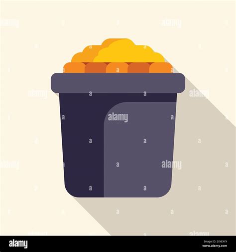 Large Industrial Container Holding Extracted Raw Gold Ore Mining Industry Vector Illustration