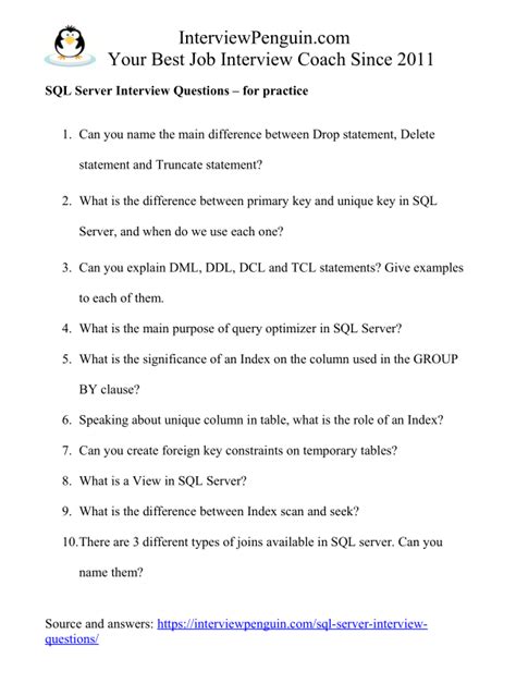 Difficult Interview Questions On Sql Unique Interview Questions