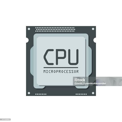 플랫 스타일의 컴퓨터 및 스마트 폰 아이콘을위한 cpu 격리된 배경에 있는 프로세서 칩셋 벡터 그림 마이크로칩 사인 사업 개념