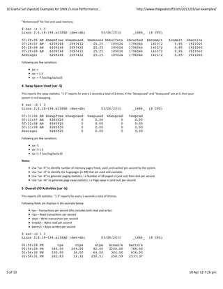 10 Useful Sar Sysstat Examples For Unix Linux Performance Monitoring PDF Operating