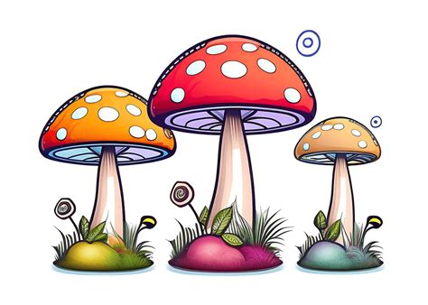 버섯 Ai 작품으로 색칠 스케치 재미있는 버섯 버섯 Ai 버섯 배경 일러스트 및 사진 무료 다운로드 Pngtree