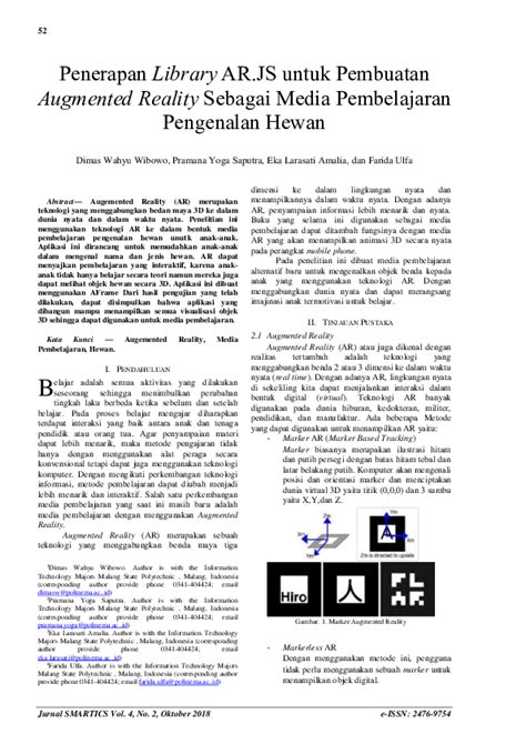 pdf penerapan library ar js untuk pembuatan augmented reality sebagai