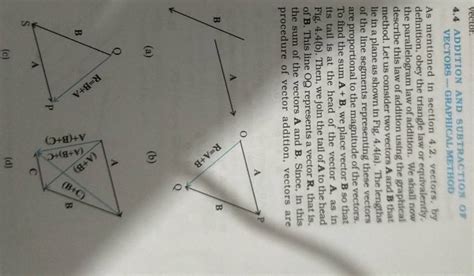 4 4 addition and subtraction of vectors graphical method as mentioned i
