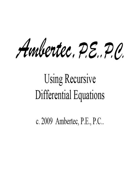 Using Recursive Differential Equations Pdf Capacitor Rectifier
