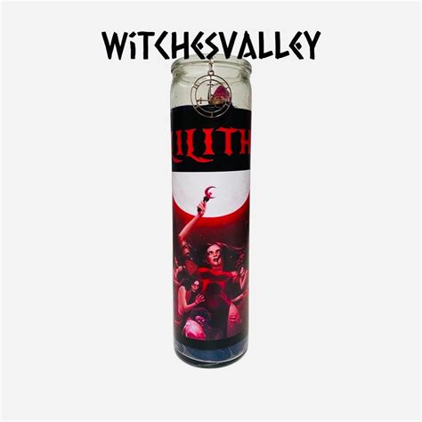 Lilith Goddess Candle With Sigil Fixed Candle Lilith Veladora Con Sig Witches Valley