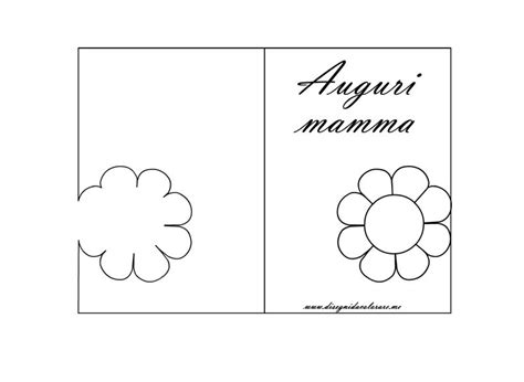 Biglietto Per La Festa Della Mamma Con Fiore Disegni Da Colorare