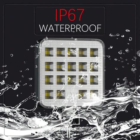 1pair Universal Led Headlights For Cars Suvs With Black Shell Suitable For Off Road Vehicle