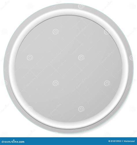 Empty Circle Button Badge Background Isolated On White Stock Vector