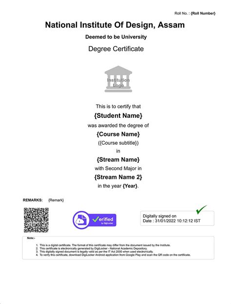 Degree Certificate Template