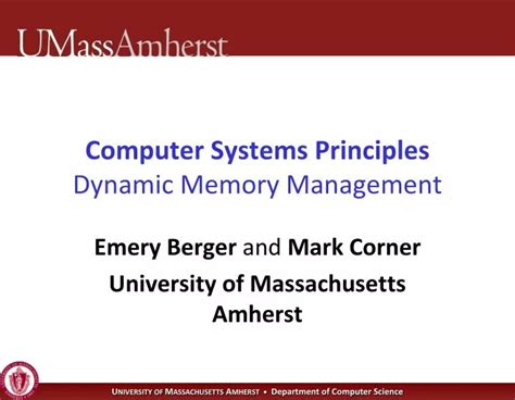 PPT Computer Systems Principles Dynamic Memory Management PowerPoint Presentation ID