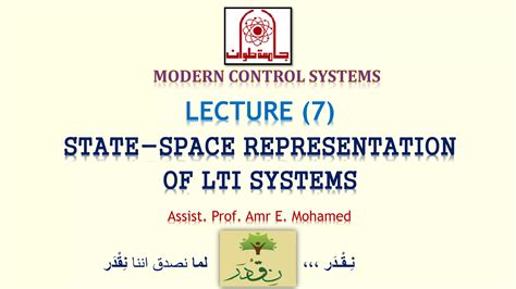 Modern Control Lec07 State Space Modeling Of Lti Systems Pdf
