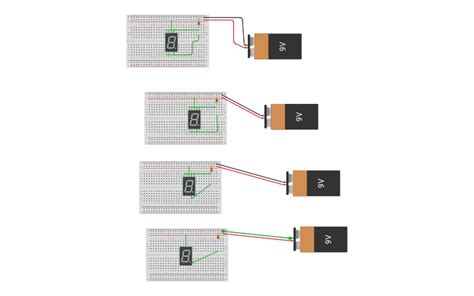 circuit design 7 segment 6 8 9 dp tinkercad
