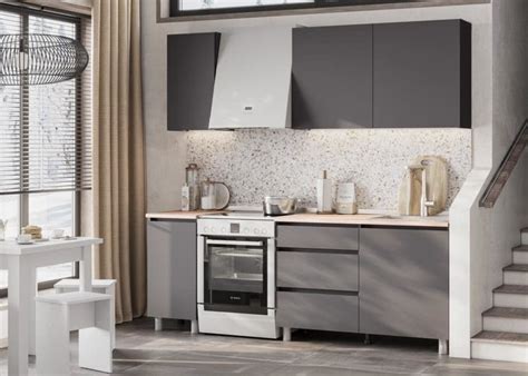 Кухня «Денвер Графит 160 см купить в магазине Парк Мебели Цена Фото