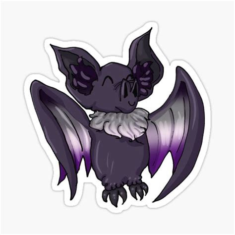 Asexual Pride Flag Bat Sticker For Sale By Drowzeewitchy Redbubble