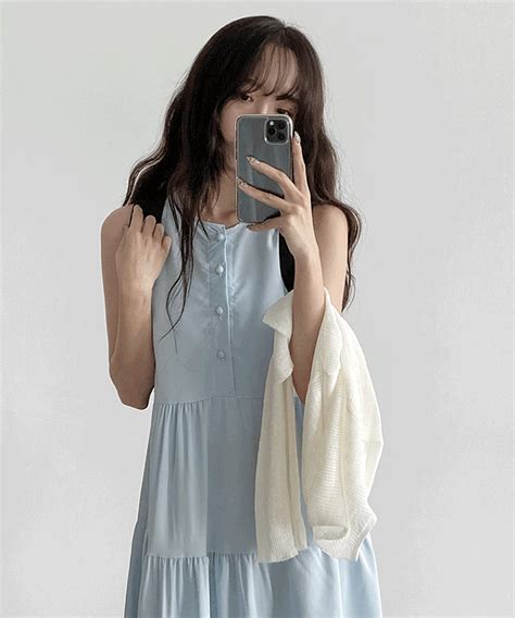 🍀여름원피스파스텔색감데일리🍀 파스텔 민소매 플레어 원피스 에이블리