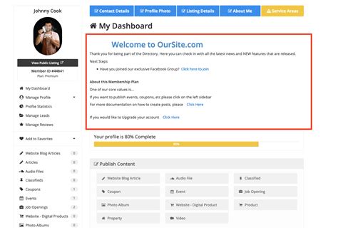 Finance Membership Plans Member Dashboard Brilliant Directories Documentation Bd Support