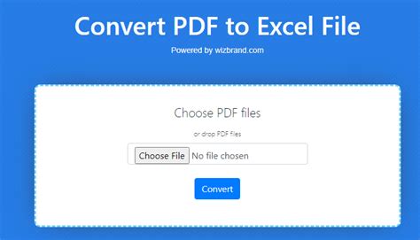 Convert PDF To Excel Online Tool WizBrand Wizbrand Tutorial