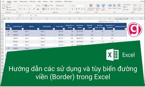 hướng dẫn cách sử dụng và tùy biến đường viền border trong excel