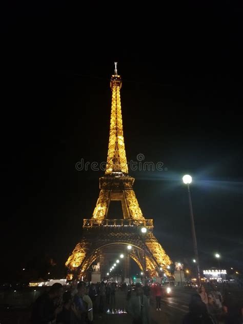 Beautiful View Of Eiffel Tower At Night Editorial Stock Photo Image