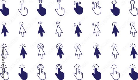 Cursor Icons Set In Hand Arrow Forms Mouse Click Cursor Set Arrow