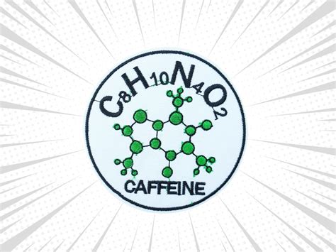 Caffeine Molecule Chemical Formula C8h10n4o2 Embroidered Patch Iron