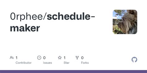 Github 0rpheeschedule Maker