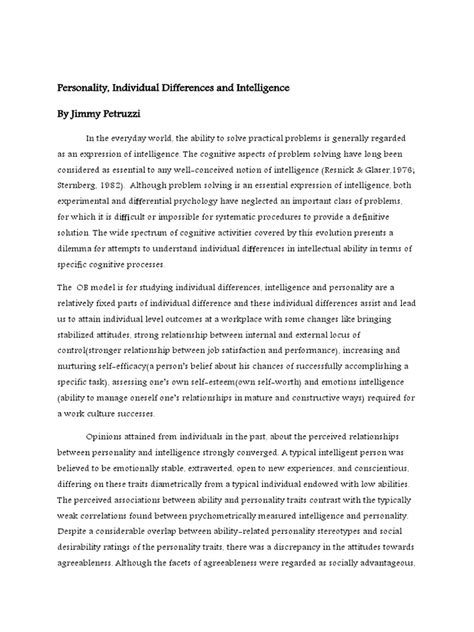 Personality Individual Differences And Intelligence Pdf