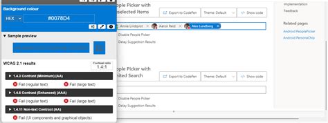 People Picker Contrast Ratio Is Less Than 31 For The Close Button